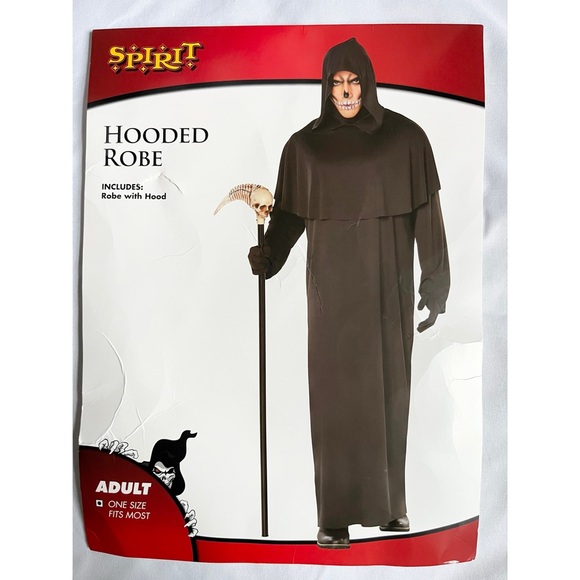 Spirit | Other | Spirit Halloween Black Hooded Robe Adult Unisex Osfm ...